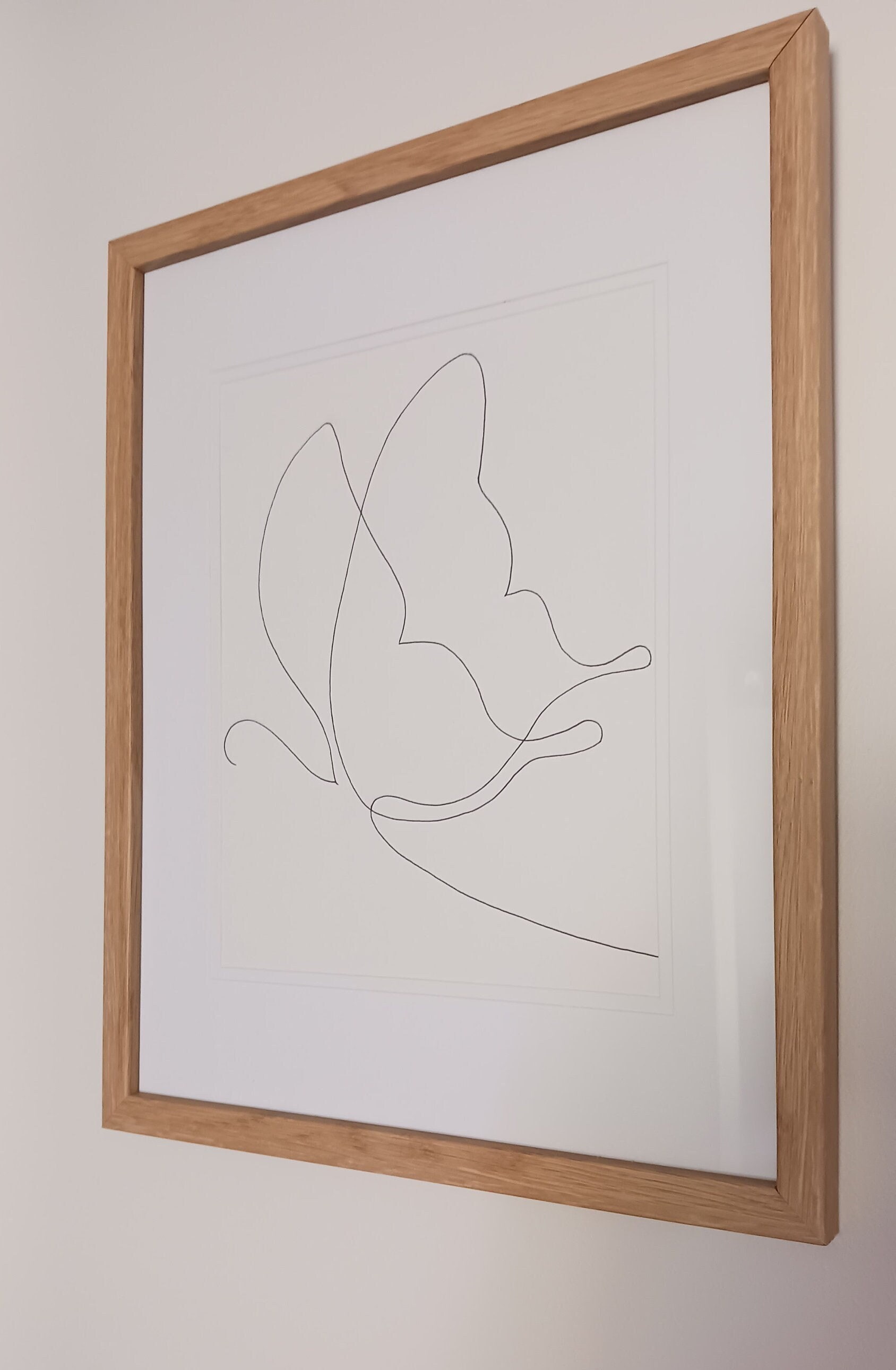 Butterfly Line Art One Line Drawing Wall Decor Pretty Insect A4 Size ...