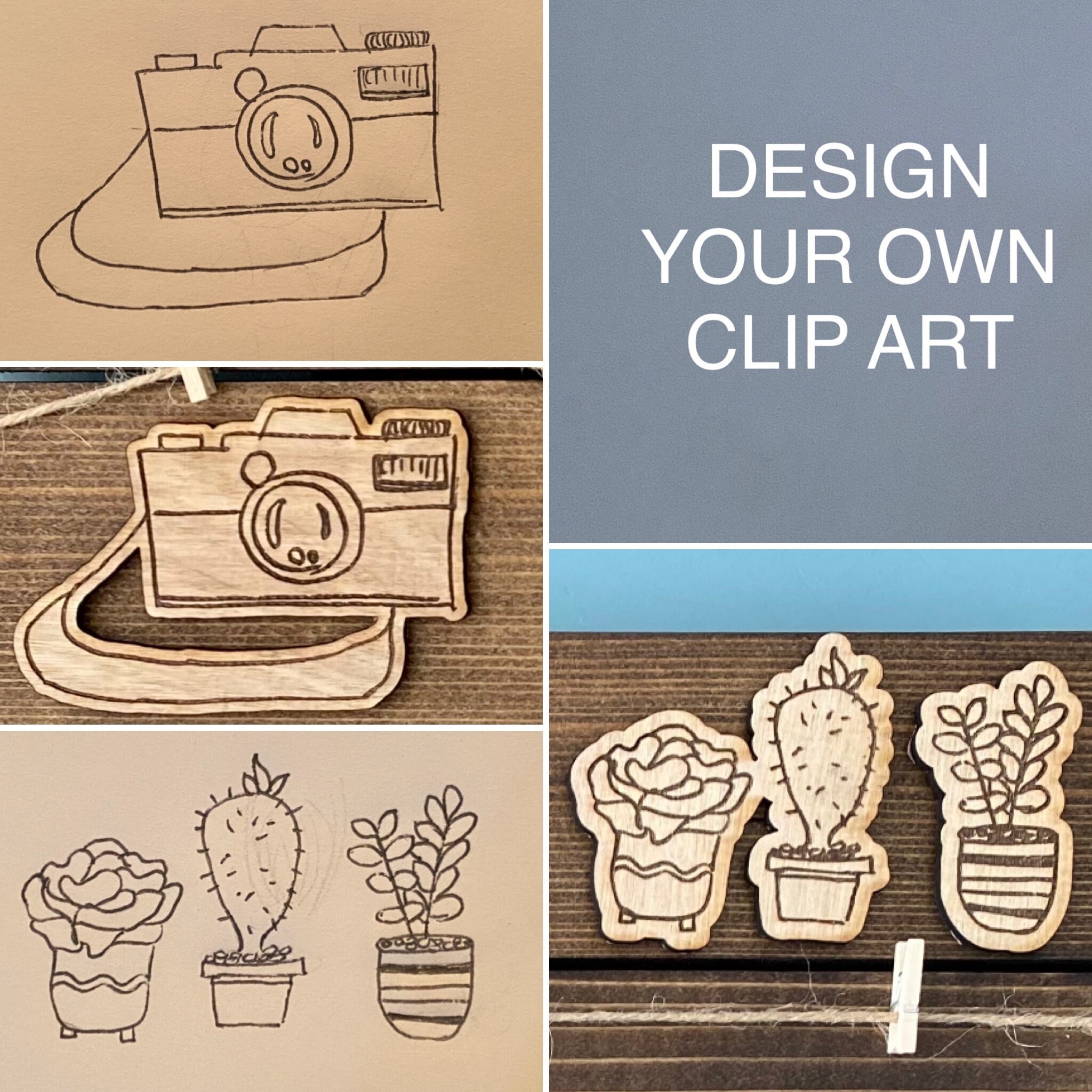 Large Wood Display Board | Wall Picture Hanger L Wood Photo Board L ...