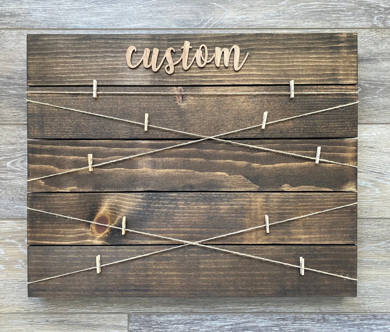 Personalized Wood Photo Board, Bulletin Board, Memo Board, Vision Board ...