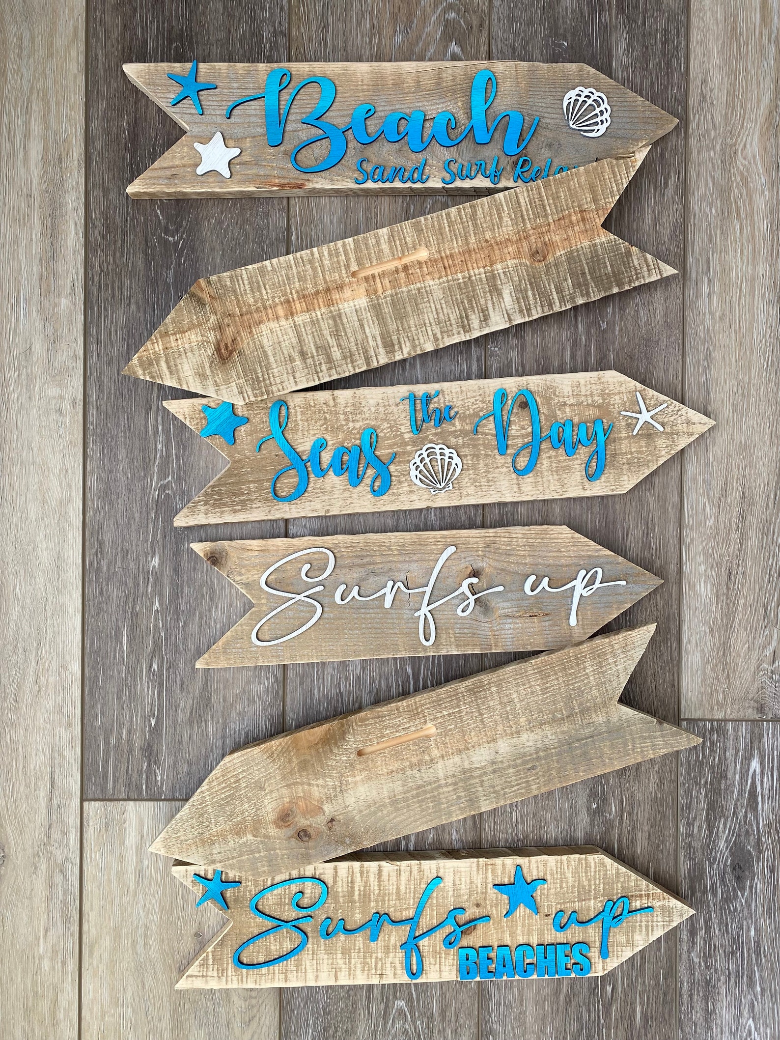 Custom Beach Arrow Sign: Rustic Coastal Decor (14-16" X 3.5") - Etsy