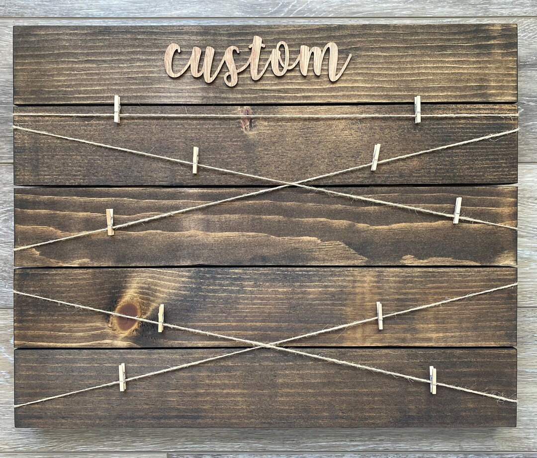 Large Wood Display Photo Holder Sign Customizable Message Anniversary ...