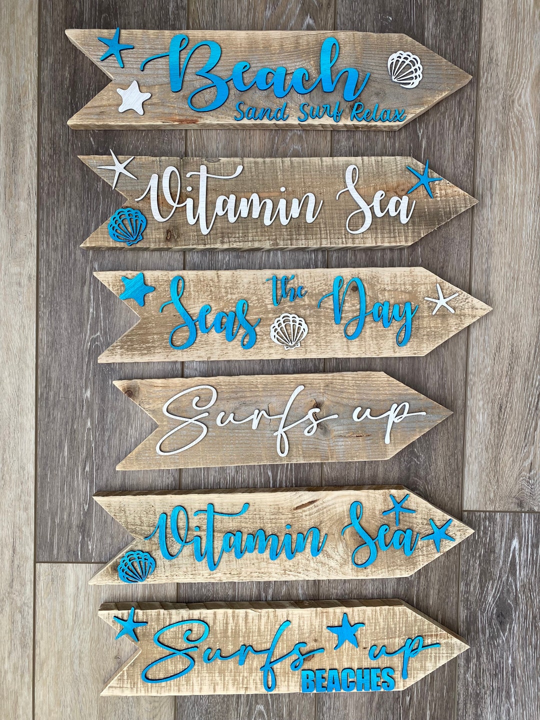 Custom Beach Arrow Sign: Rustic Coastal Decor (14-16" X 3.5") - Etsy
