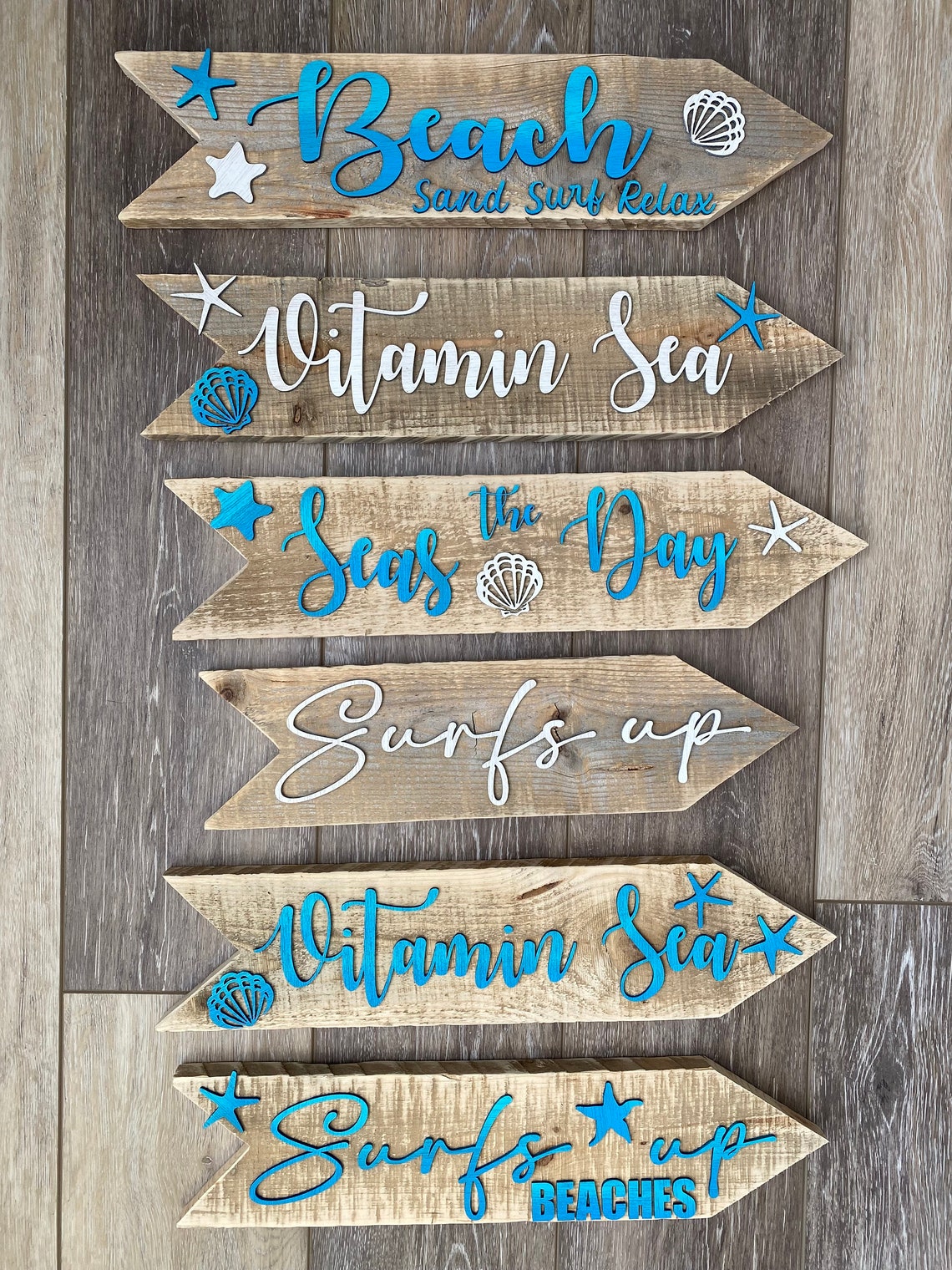 Custom Beach Arrow Sign: Rustic Coastal Decor (14-16" X 3.5") - Etsy