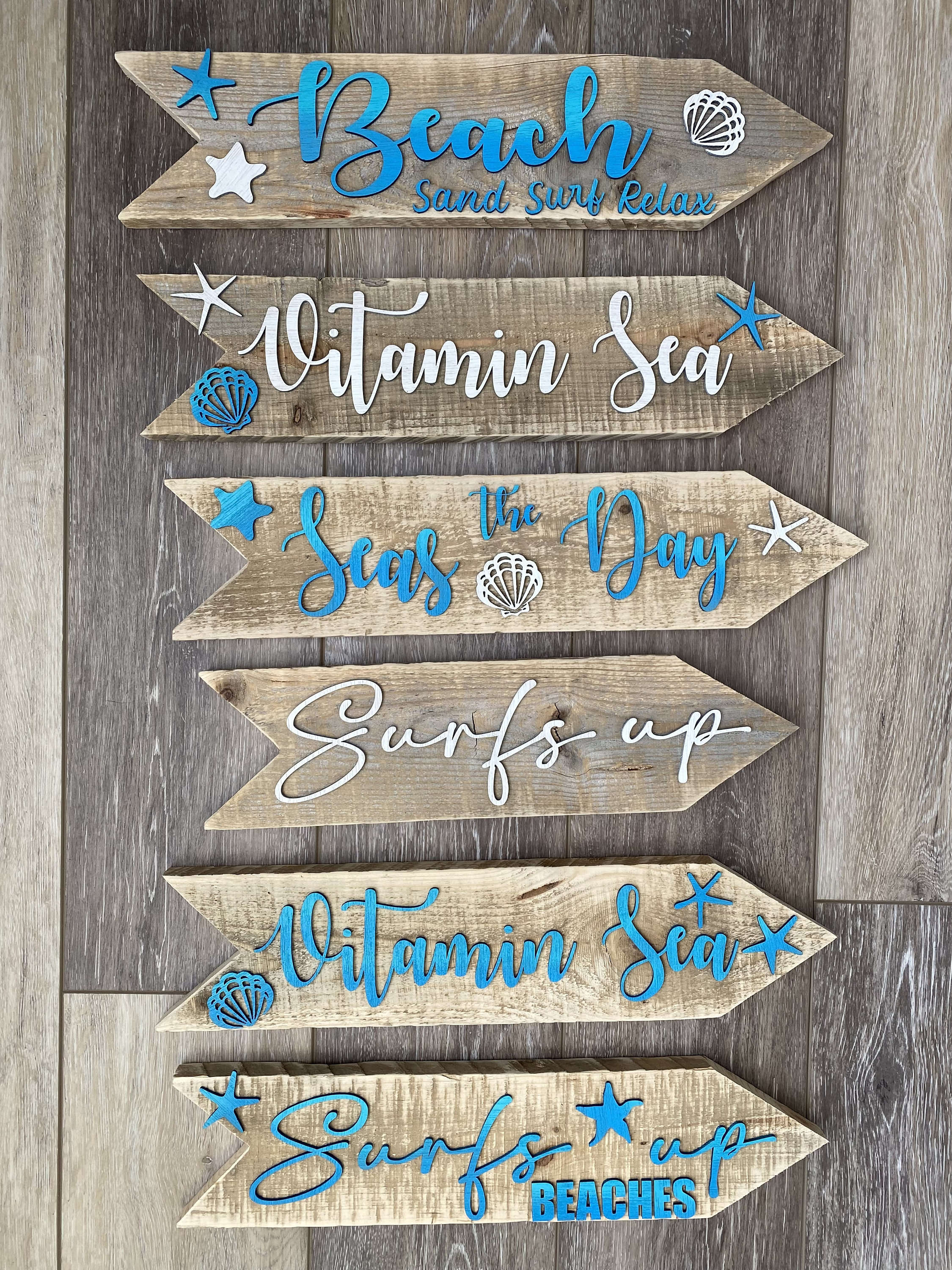 Custom Beach Arrow Sign: Rustic Coastal Decor (14-16" X 3.5") - Etsy