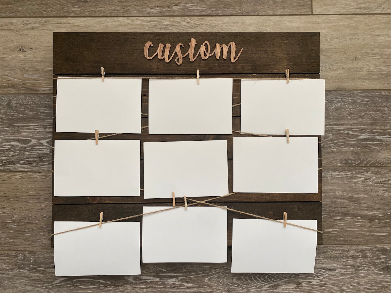 Large Wood Display Board | Wall Picture Hanger L Wood Photo Board L ...