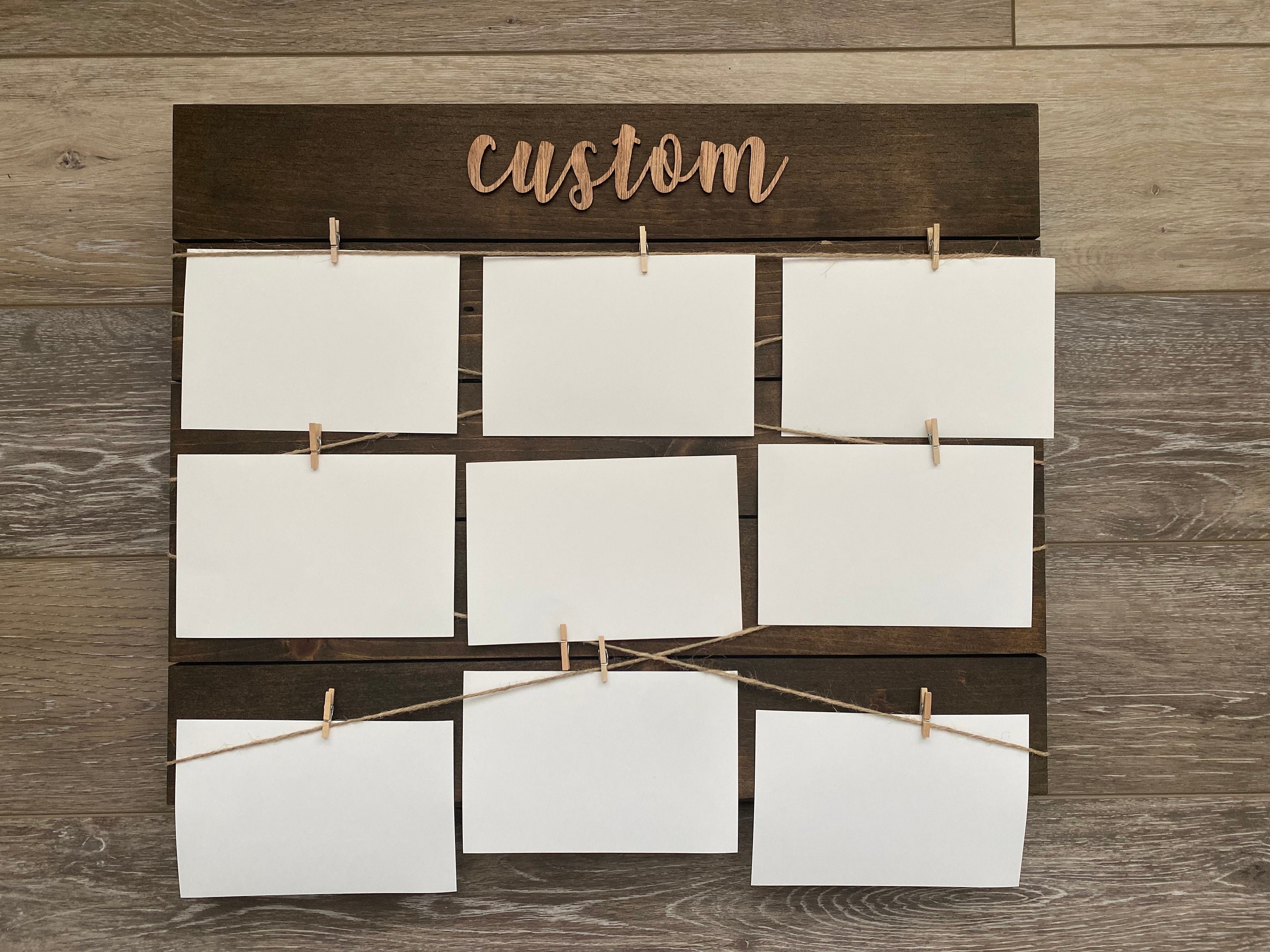 Large Wood Display Board | Wall Picture Hanger L Wood Photo Board L ...