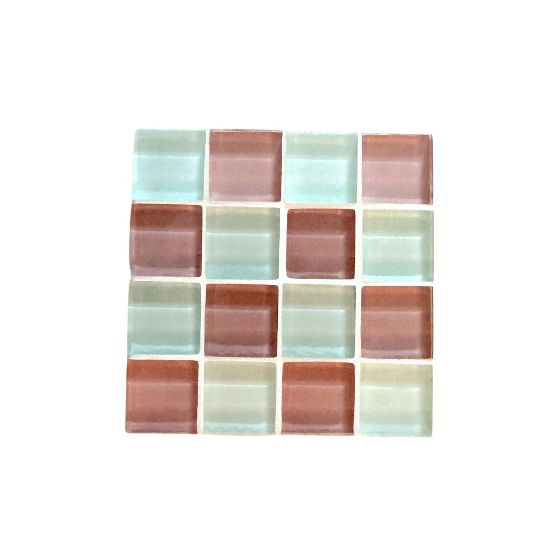 Handmade Glass Tile Coaster | Padded Square Plywood Coaster - Etsy