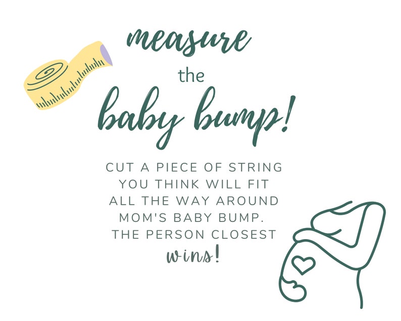 Measure the Bump for Baby Shower Sign PRINTABLE TEMPLATE - Etsy