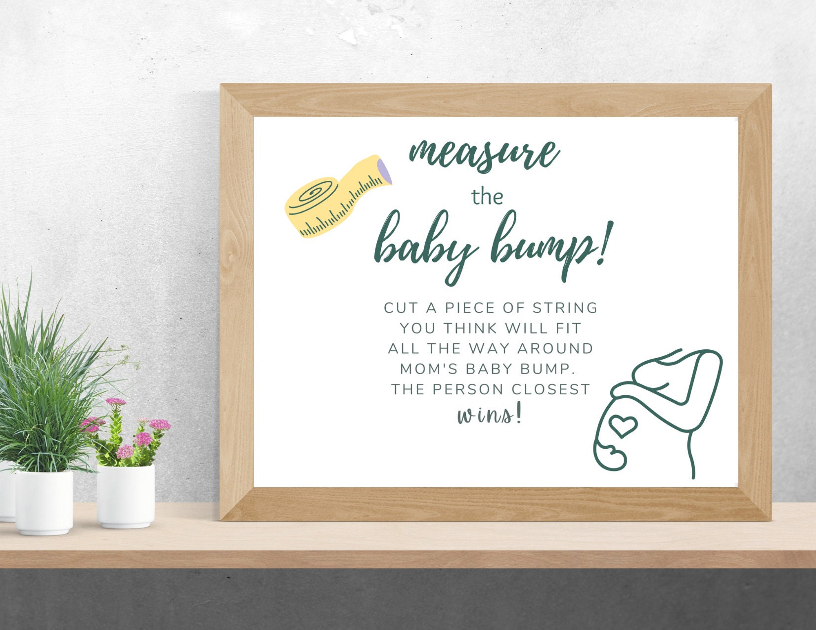 Measure the Bump for Baby Shower Sign PRINTABLE TEMPLATE - Etsy