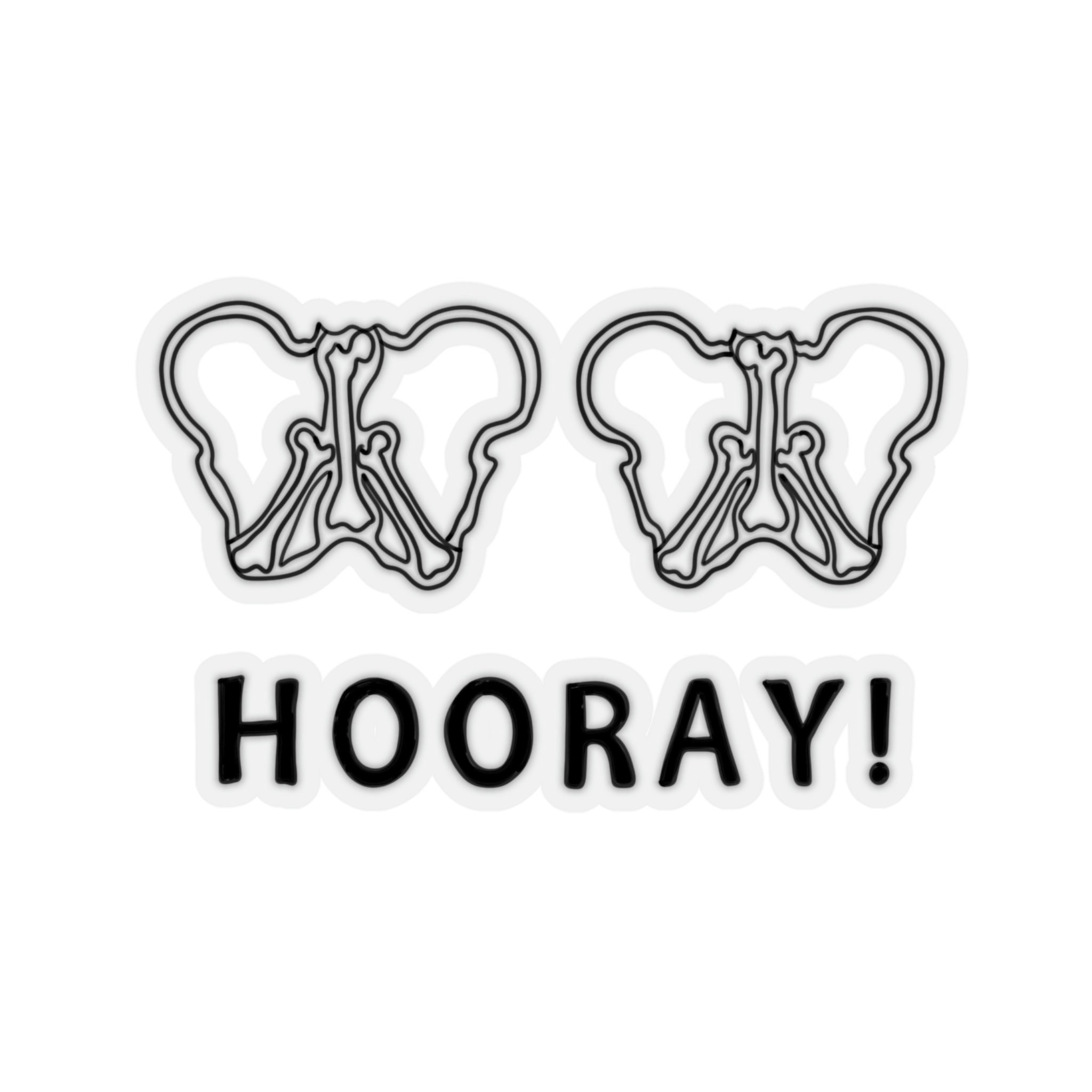 Hip Hip Hooray Peace Sign Hips, Anatomy Pun Sticker 2 X 2 - Etsy