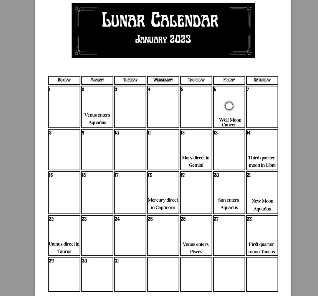 2023 Witches Calendar Digital and Printable - Etsy