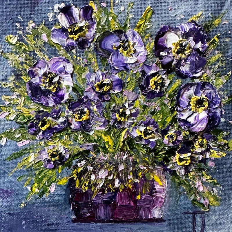 Pansy Painting - Etsy