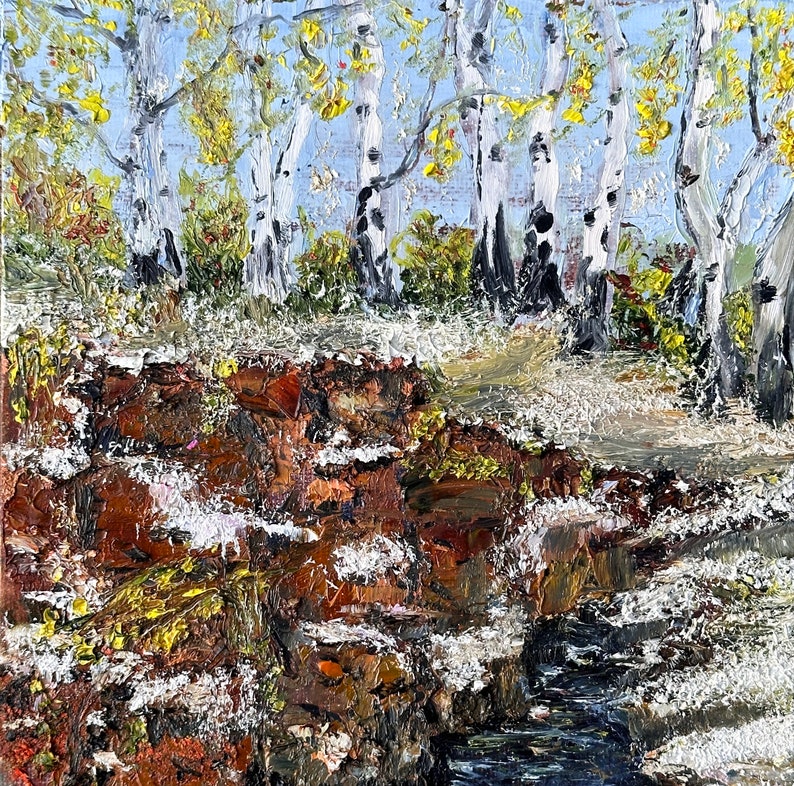 First Snow Painting Original Impasto Art Oil Painting - Etsy