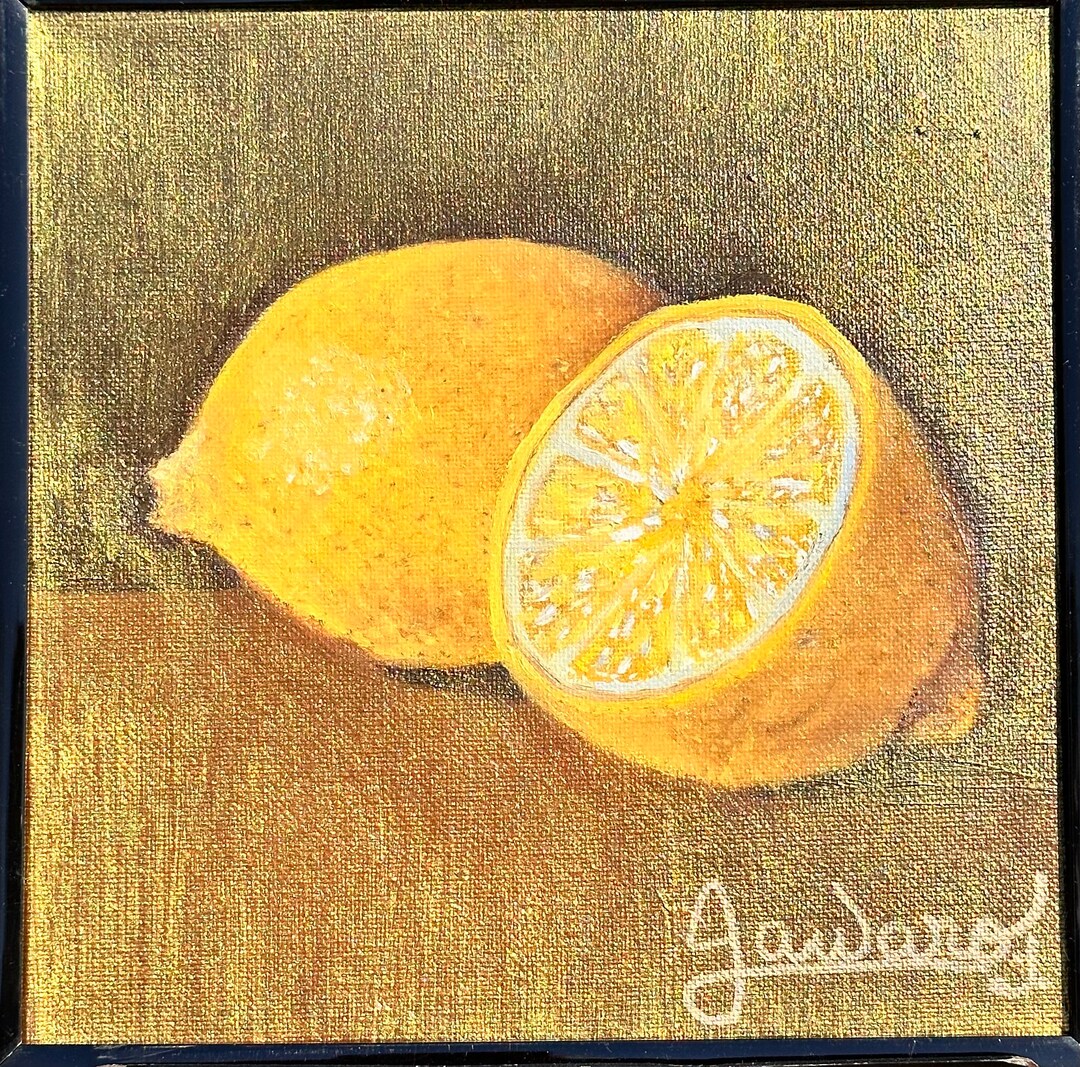 Lemon Fruits Artwork Still Life Original Oil Painting Fruit - Etsy