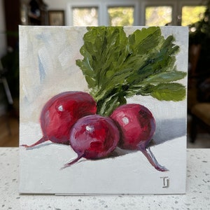 Radish Original Oil Painting Impasto Vegetable Art Wall Decore Painting ...