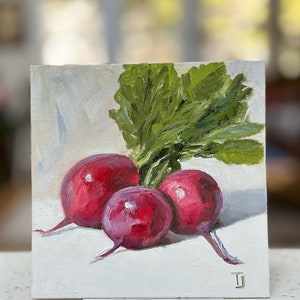 Radish Original Oil Painting Impasto Vegetable Art Wall Decore Painting ...