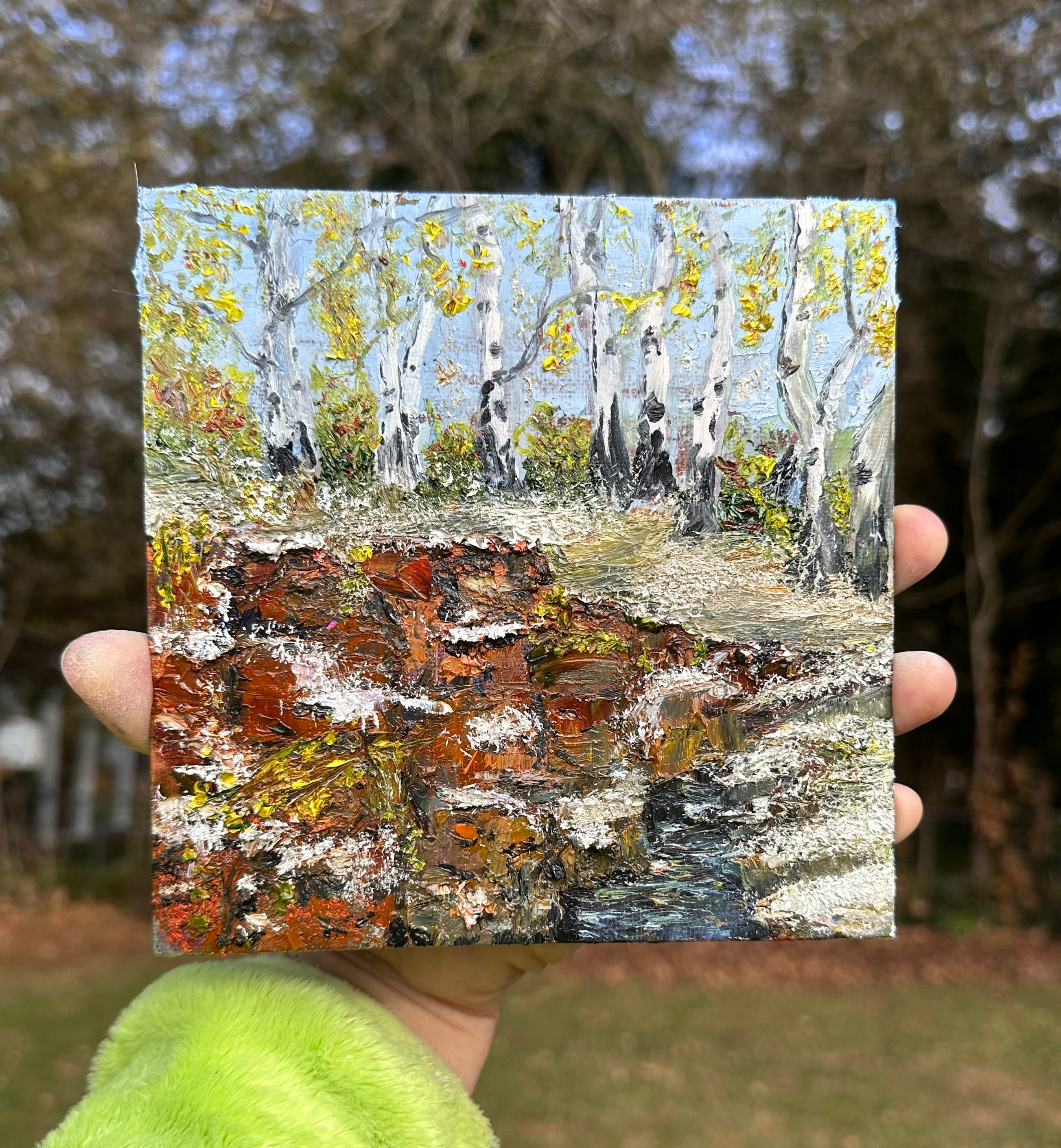 First Snow Painting Original Impasto Art Oil Painting - Etsy