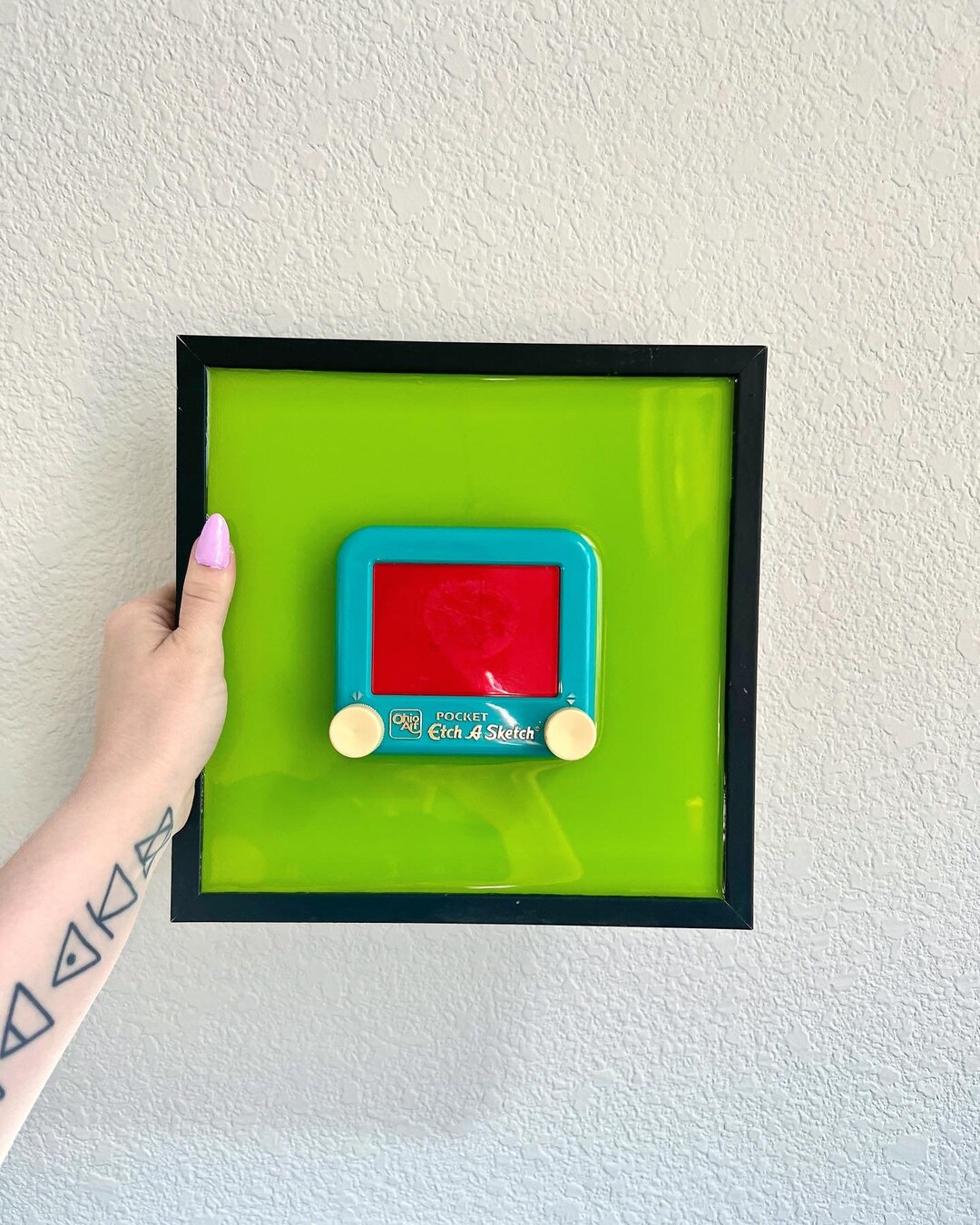 Thrifted Etch a Sketch Game Art, Nostalgic Toy Art, Game Room Wall Art ...