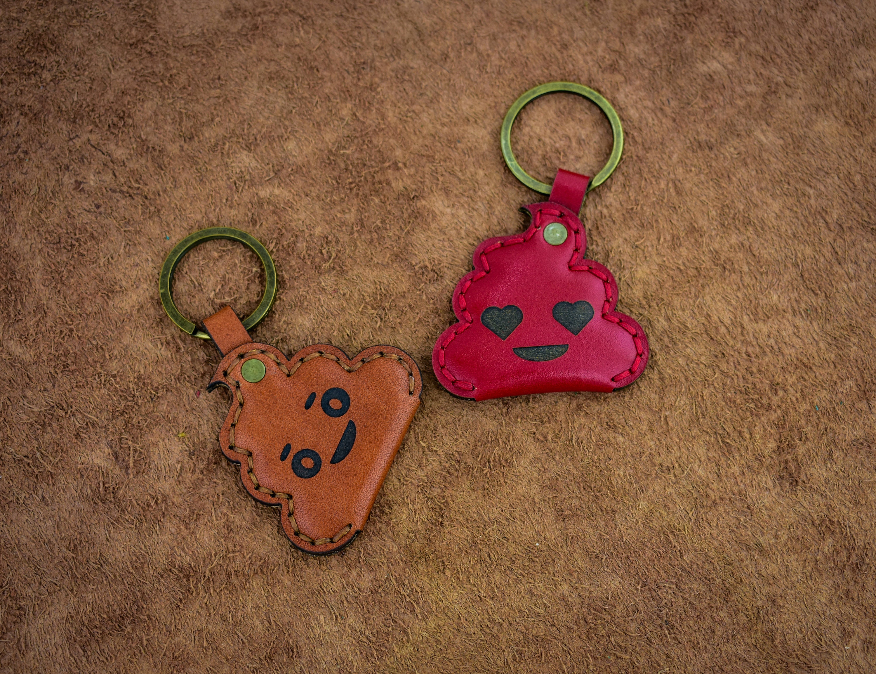 Leather Keychain Pattern in Pdf and Svg. Poop Keyring Pattern - Etsy