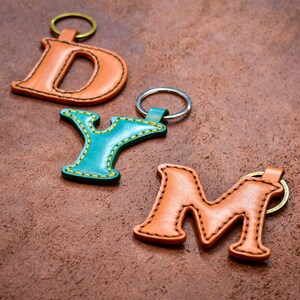 Alphabet Keychain Svg & Pdf, Keyring Cut File, DIY A-Z Alphabet Keychain Leather, Alphabet Fob ...