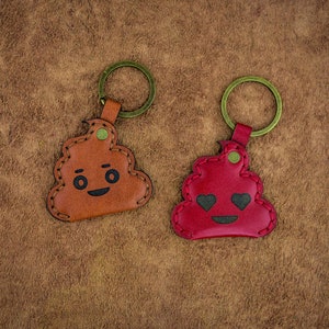 Leather Keychain Pattern in Pdf and Svg. Poop Keyring Pattern, 6 Poop ...