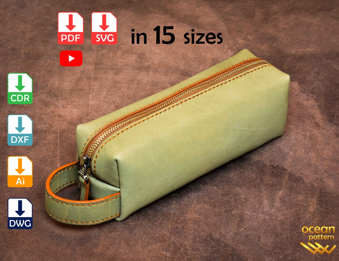 Leather Toiletry Bag Pattern, Leather Dopp Kit Pattern, Groomsmen Gifts ...