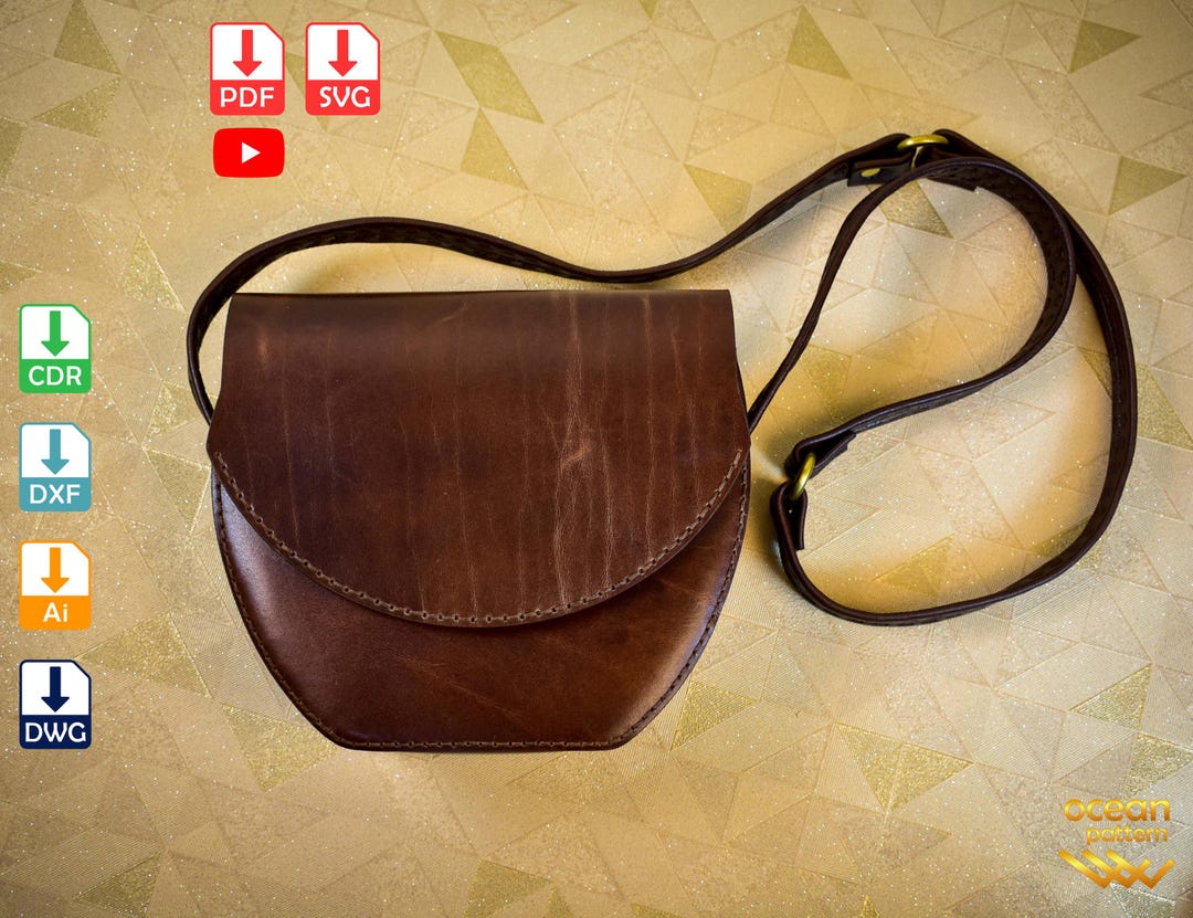 Women's Cross Body Bag, Half Moon Bag Pattern, Leather Shoulder Bag ...