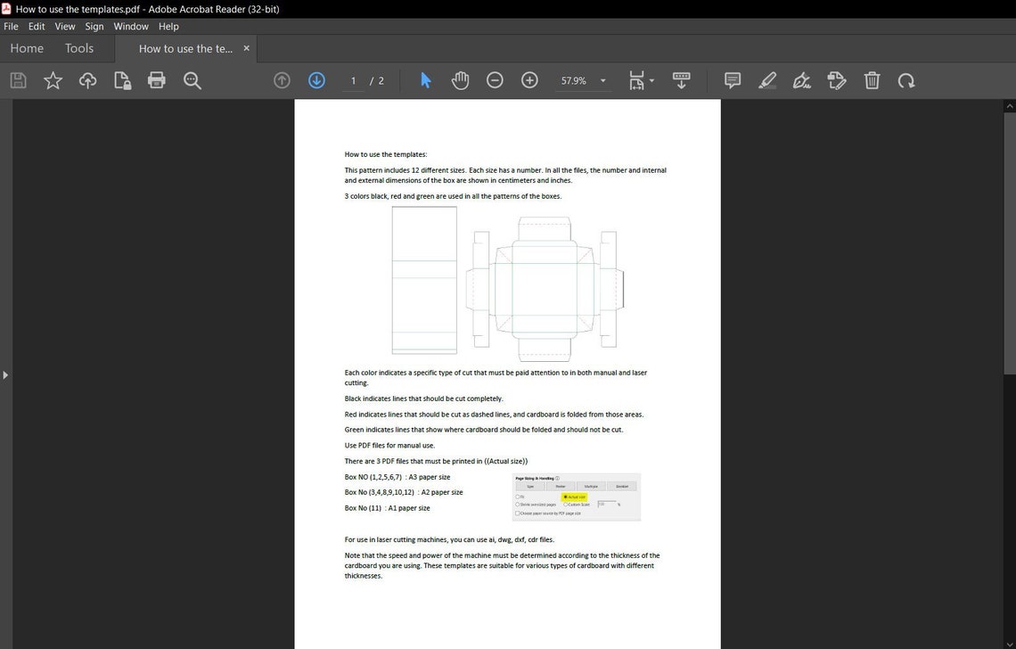Sliding Boxes Template in 12 Different Sizes Suitable for - Etsy Canada
