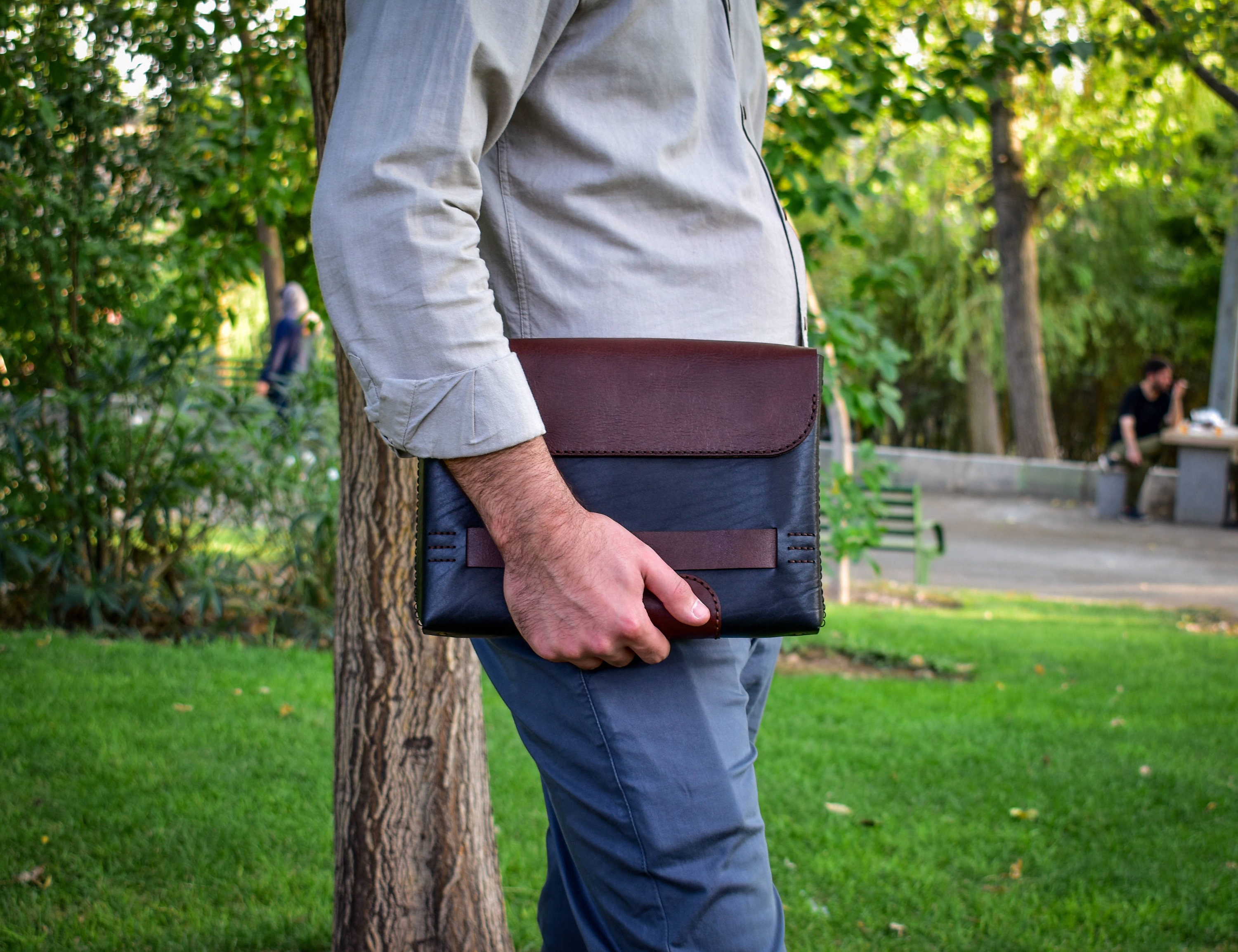 Men Leather Hand Bag Pattern, DIY Men's Crossbody Bag Template, Men's ...