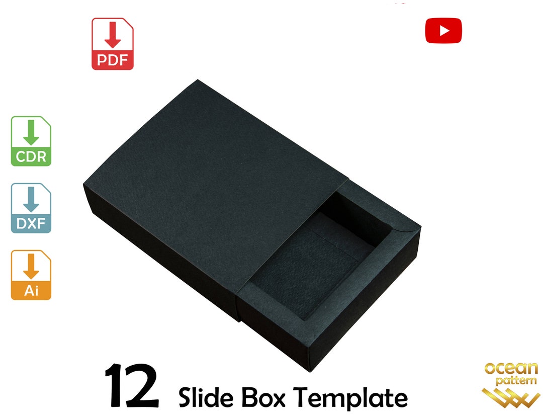 Sliding Boxes Template in 12 Different Sizes, Suitable for Manual and ...