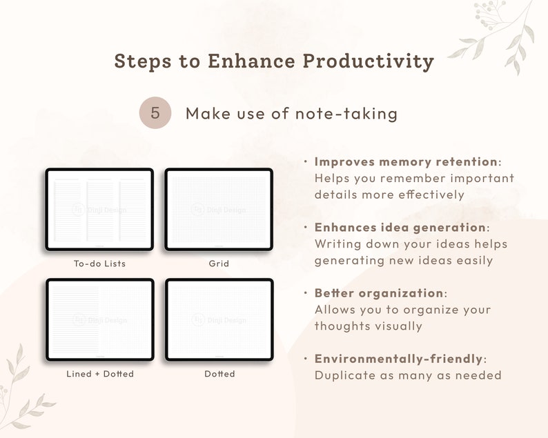 Productivity Digital Template Bundle, Inserts for Digital Planners and ...