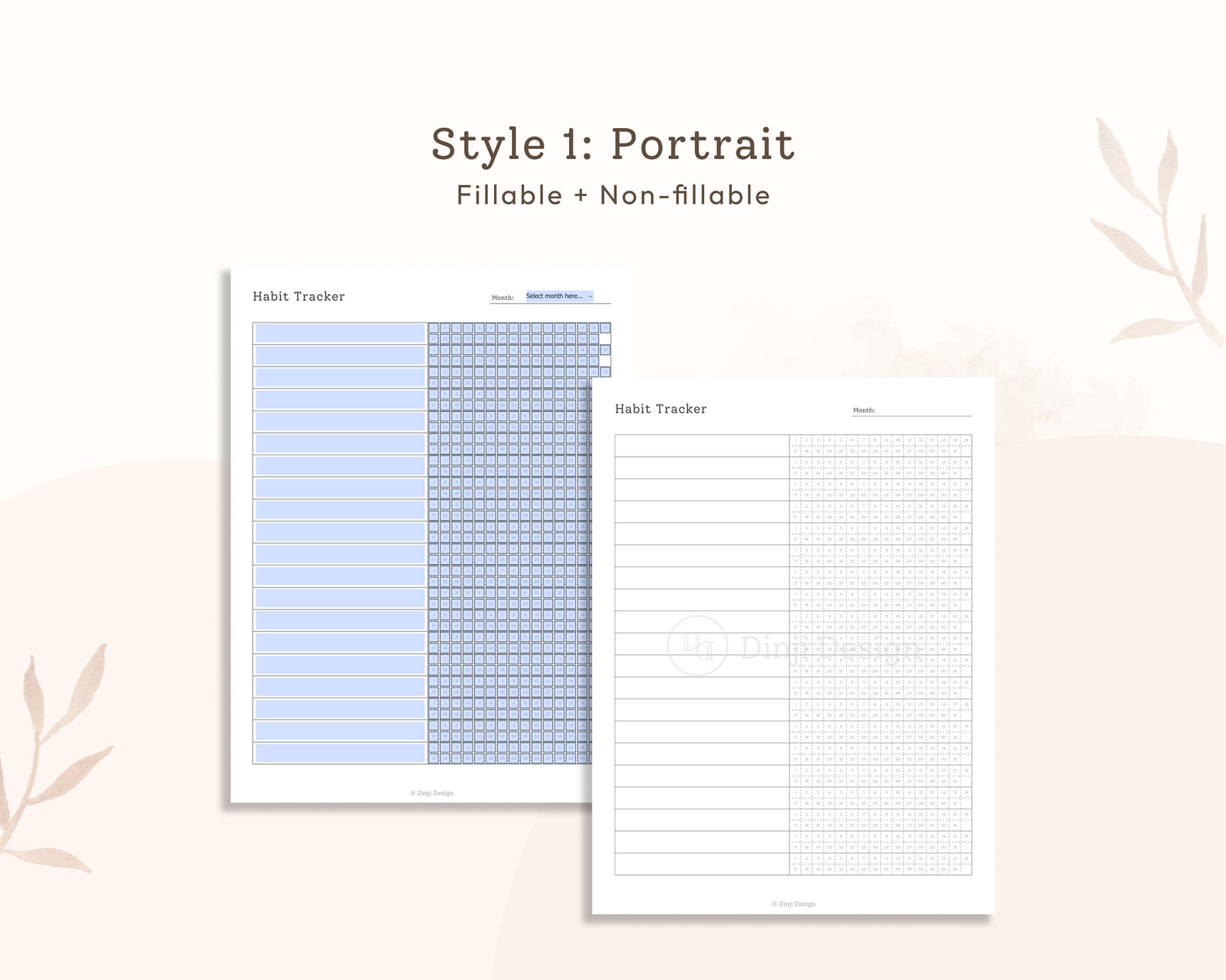 Minimalist Habit Tracker, Fillable PDF, Daily Habit Tracker, Self Care ...