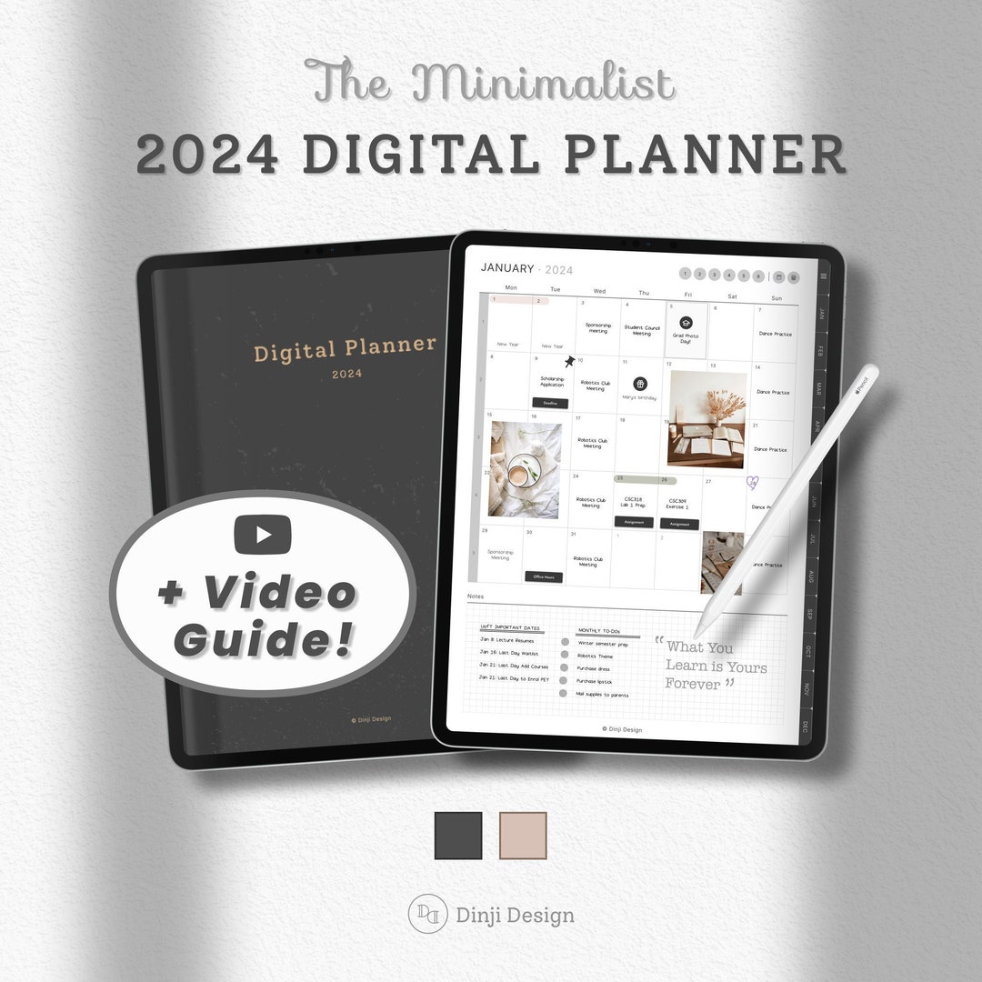 2024 Digital Planner for Ipad, Minimalist Planner, Digital Planner ...