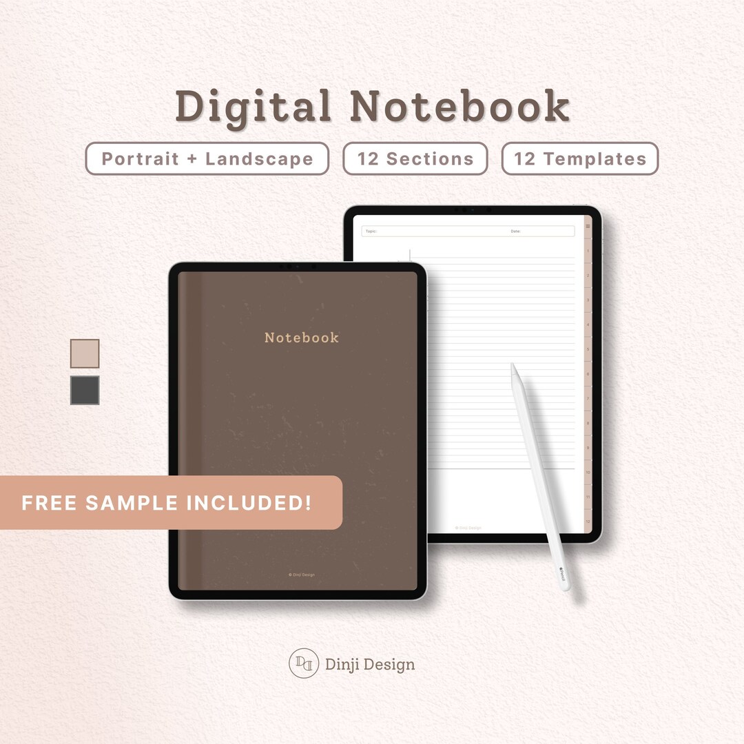 Digital Notebook With Tabs, Minimalist College Hyperlinked Notebook for ...