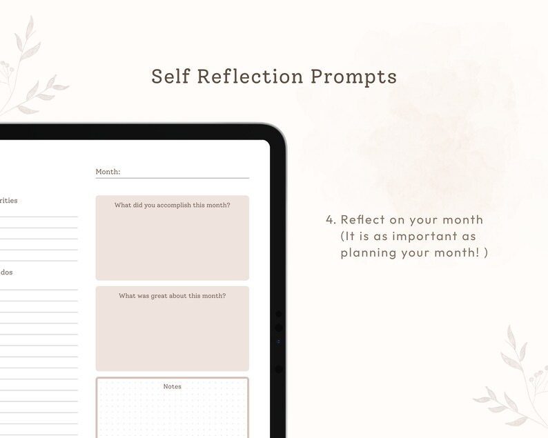 Monthly Overview Digital Template, Month at a Glance, Monthly to Do ...