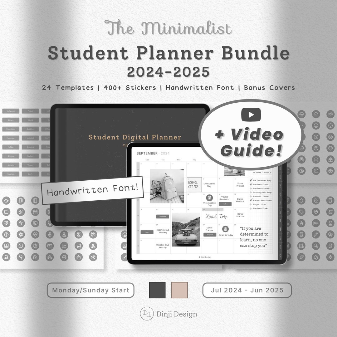 2024-2025 Student Digital Planner Bundle, Academic College Planner ...