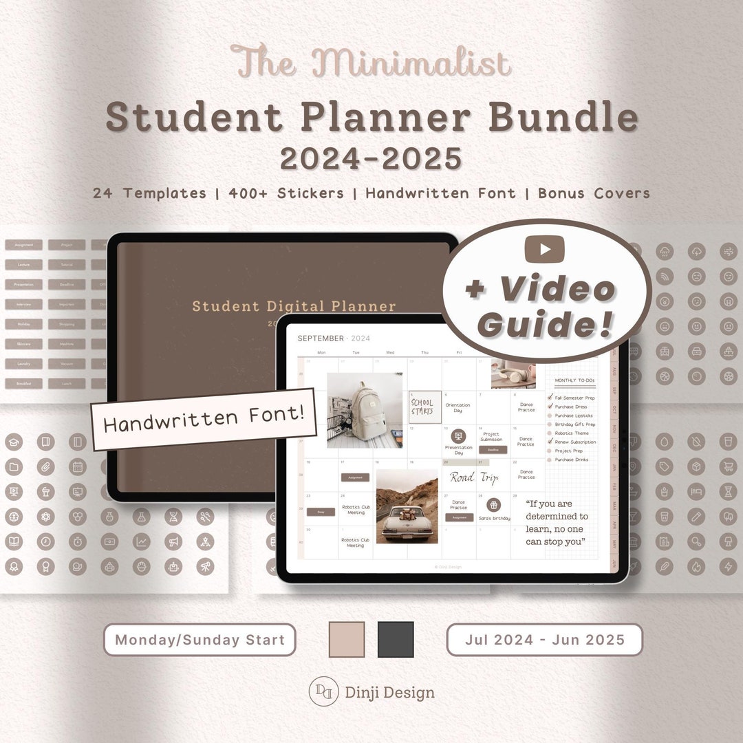 2024-2025 Student Digital Planner Bundle, Academic College Planner ...