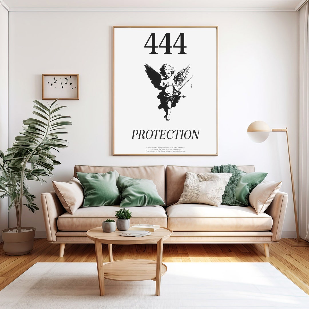 Angel Number Posters, Protection Angel Numbers Poster, 444 Poster With ...
