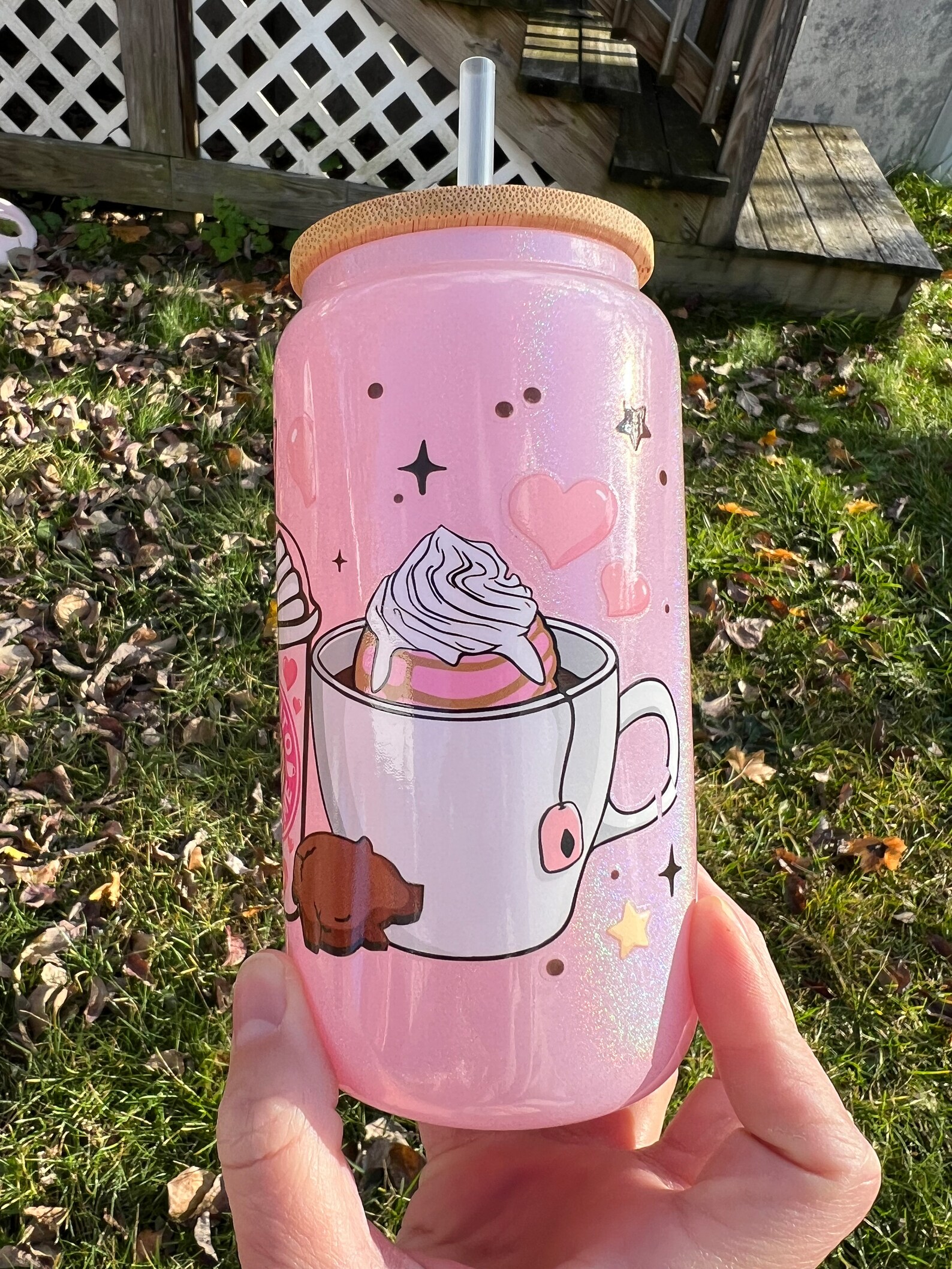 Shimmer Cafecito Y Chisme Libby Glass Can, Pink Cafecito Y Chisme ...
