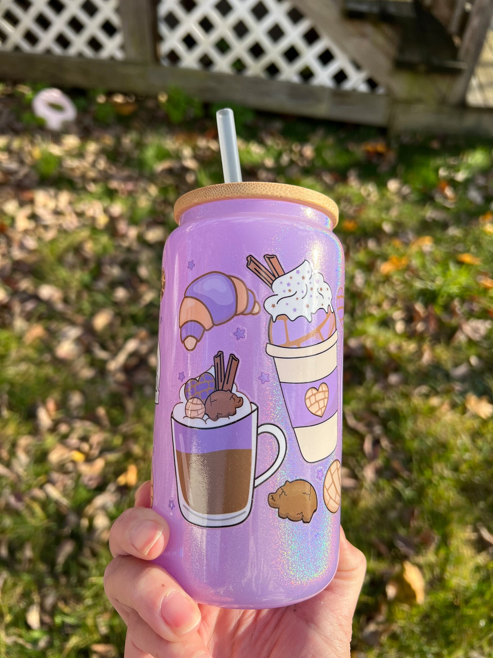 Shimmer Cafecito Y Chisme Libby Glass Can, Pink Cafecito Y Chisme ...