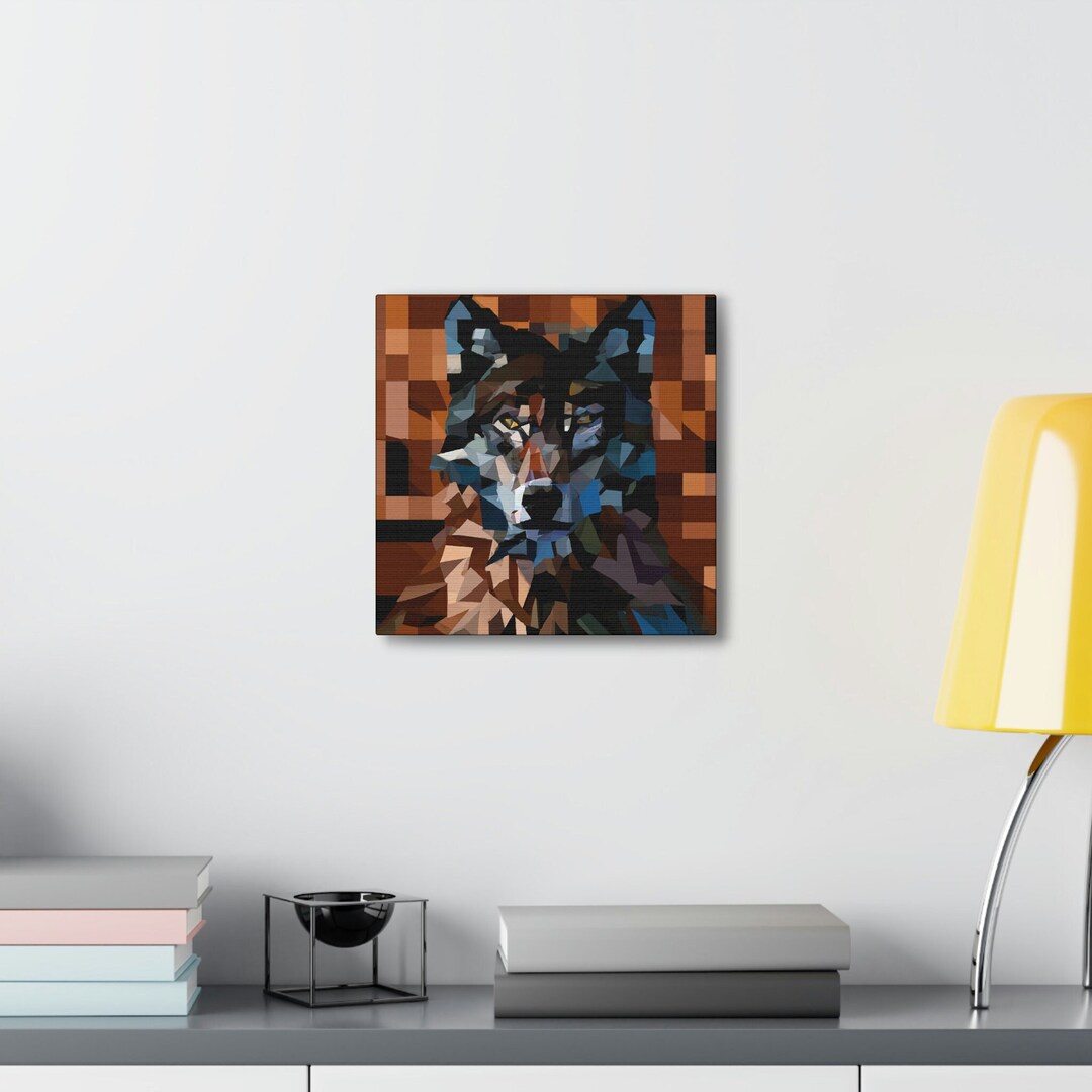 Cubist Wolf Abstract Art Canvas Gallery Wraps - Etsy