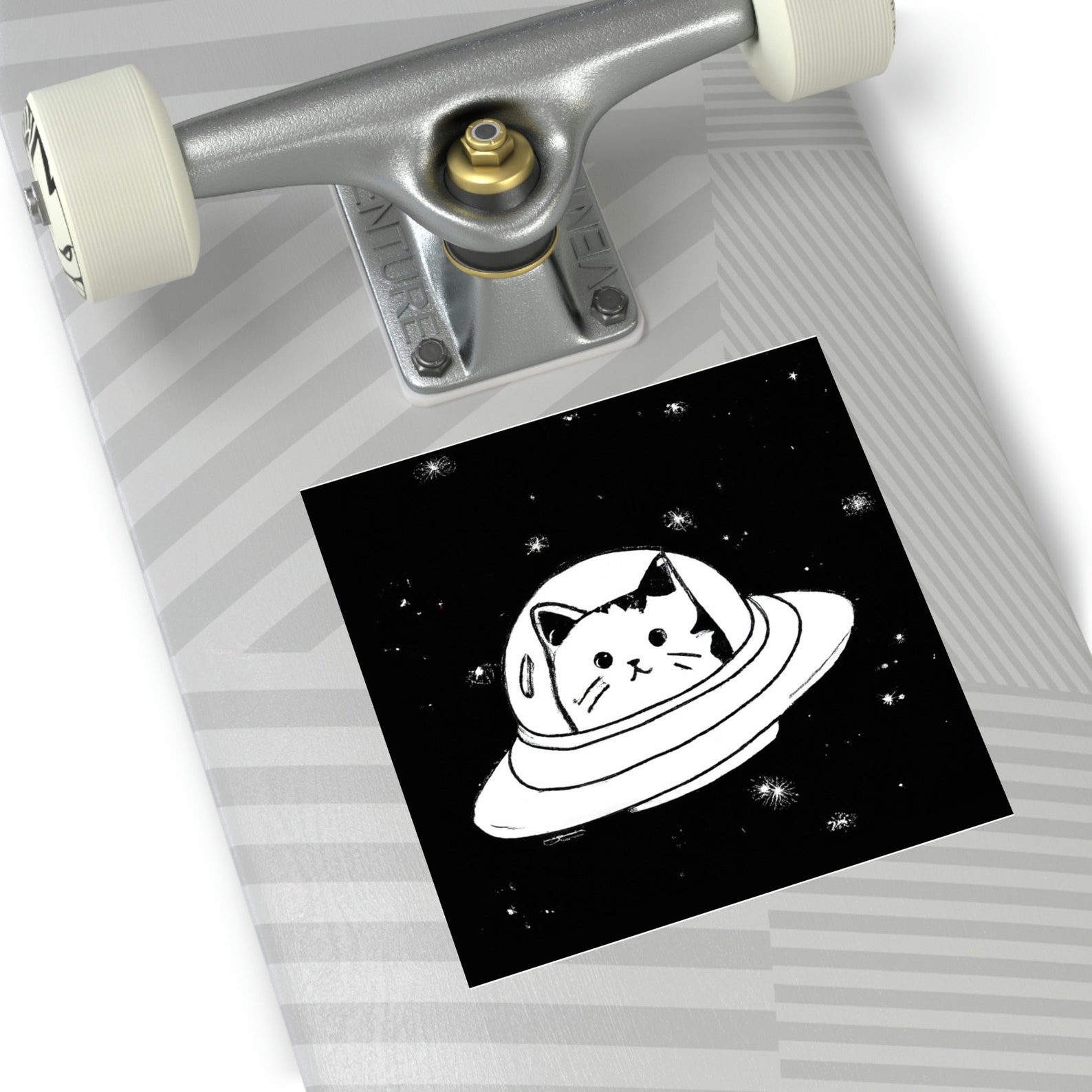 Cat in Space Astronaut Kitty Square Vinyl Stickers - Etsy