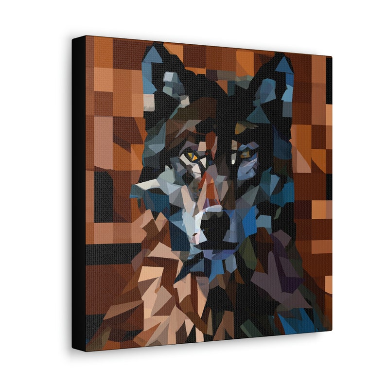 Cubist Wolf Abstract Art Canvas Gallery Wraps - Etsy