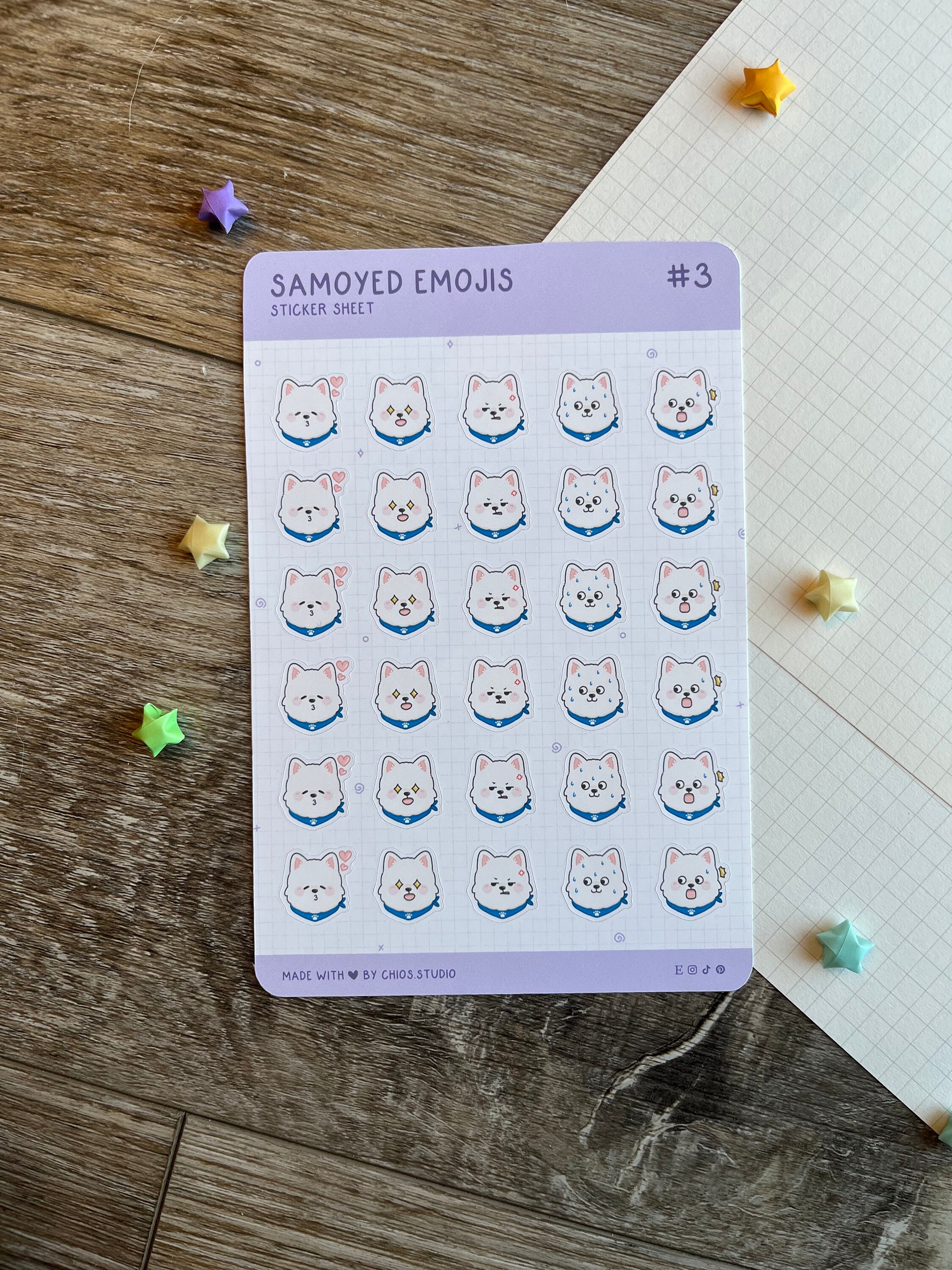 Samoyed Emoji Sticker Sheet | Journal Stickers | Cute Stickers - Etsy