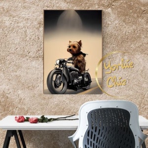 Yorkie Easy Rider - Wall Art - Home Office Decor - Yorkie Gift ...