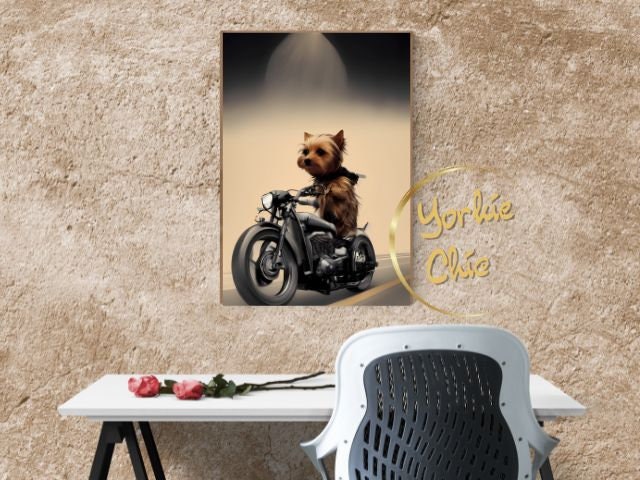 Yorkie Easy Rider - Wall Art - Home Office Decor - Yorkie Gift ...