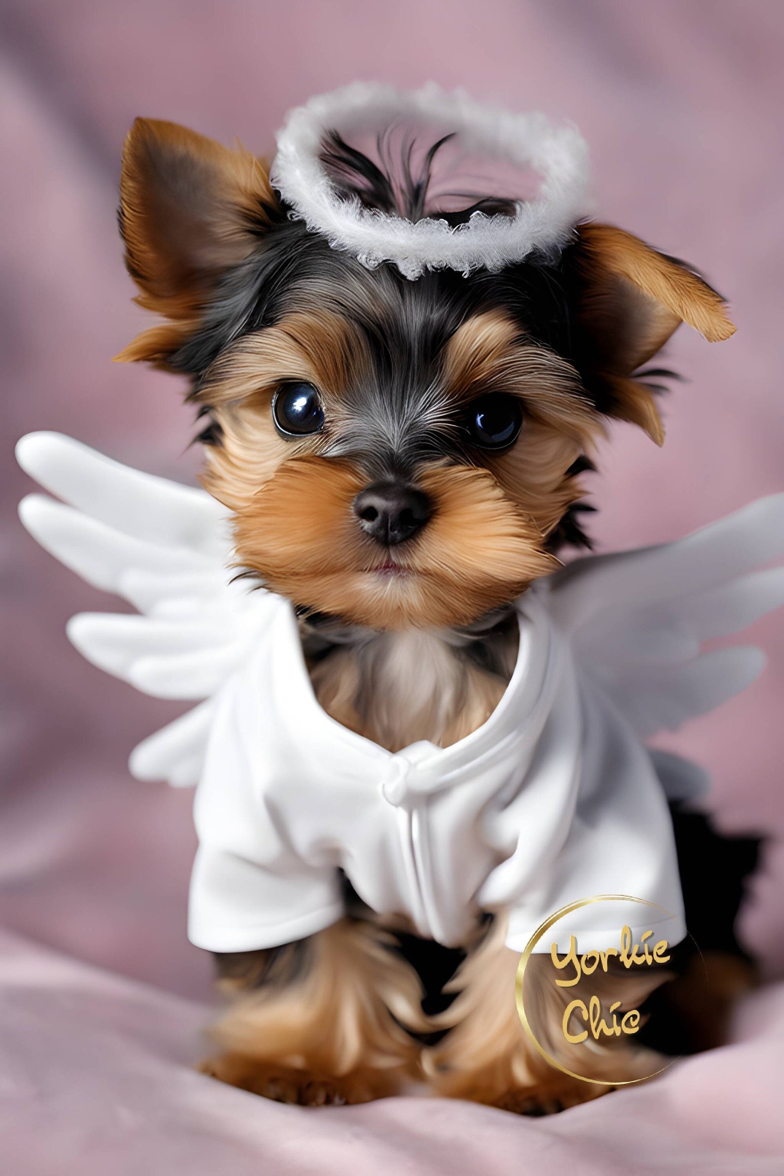 Yorkie Angel - Wall Art - Home Office Decor - Yorkie Gift - Digital ...