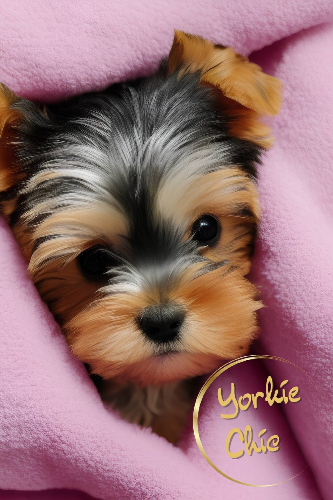 Yorkie - Pretty in Pink - Wall Art - Home Office Decor -yorkie Gift ...
