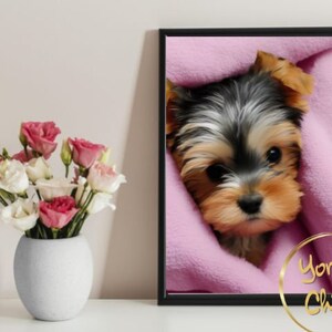 Yorkie - Pretty in Pink - Wall Art - Home Office Decor -yorkie Gift ...