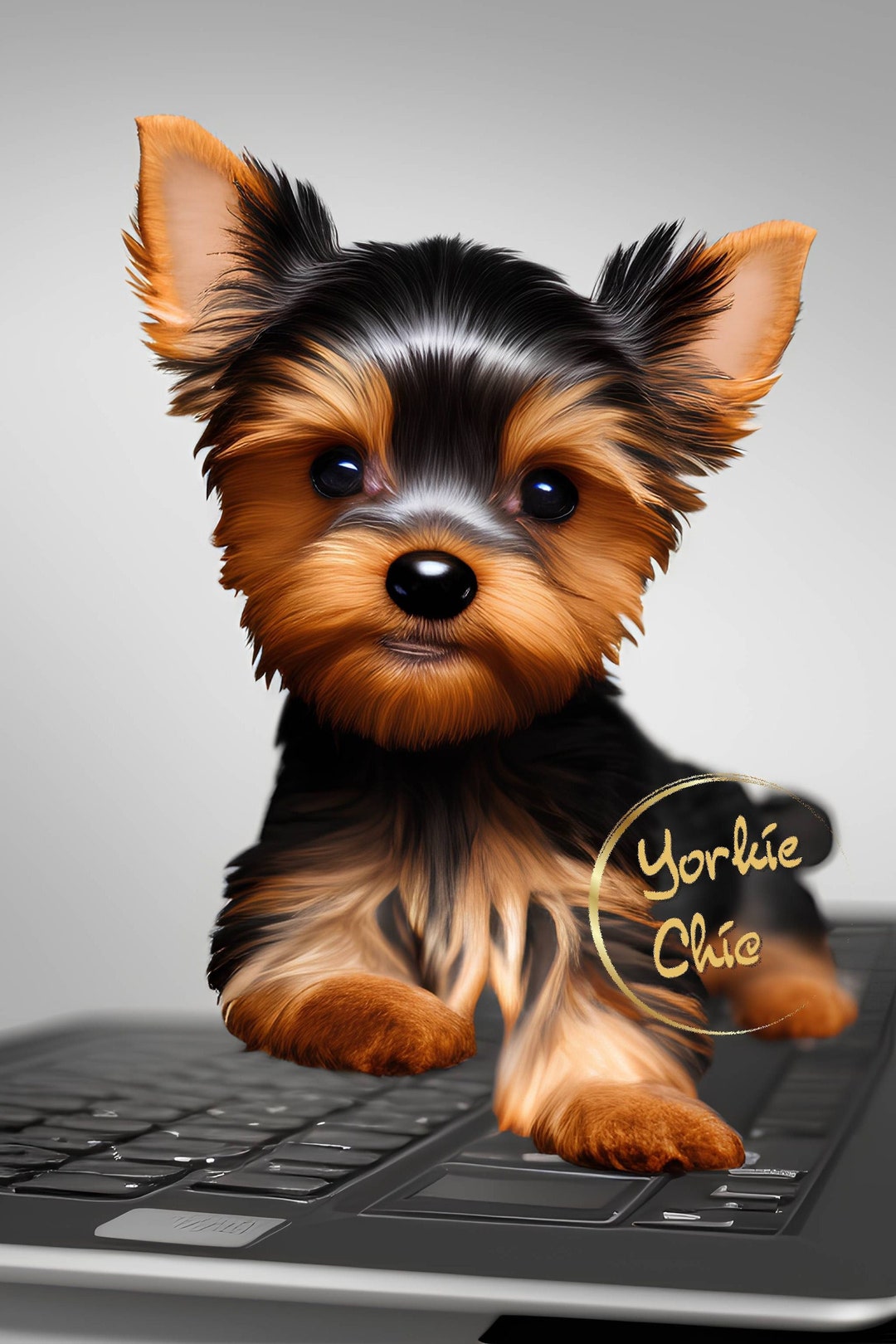 Yorkie Keyboard Warrior - Wall Art - Home Office Decor - Yorkie Gift ...